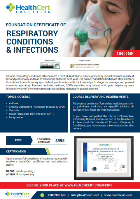Foundation Certificate of Respiratory Conditions & Infections