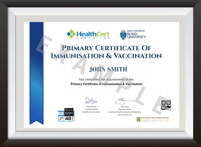 Primary Certificate of Immunisation & Vaccination